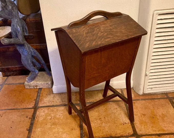 Vintage Early American Sewing Stand, Vintage Sewing Box Cabinet With ...