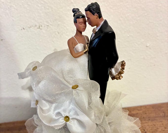 Elegant African-american Wedding Cake Topper – Bride N Groom Figurine ...
