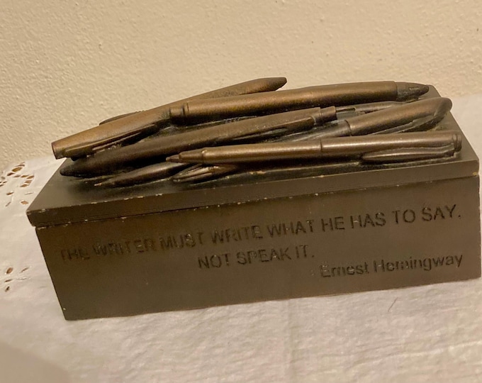 Ernest Hemingway Pencil/pen Box, the Writer Must Write What He Has to ...