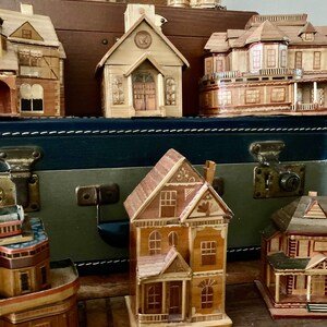 Set of Miniature House Boxes, 9 Miniature Straw Houses, 9 Piece Straw ...