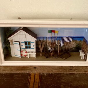 Coastal Shadow Box Seashore Beach Wall Hanging Decor, Beach Diorama ...