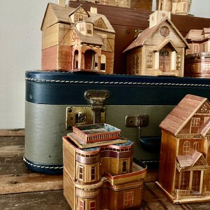 Set of Miniature House Boxes, 9 Miniature Straw Houses, 9 Piece Straw ...