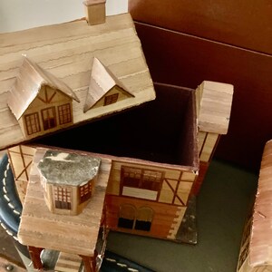 Set of Miniature House Boxes, 9 Miniature Straw Houses, 9 Piece Straw ...