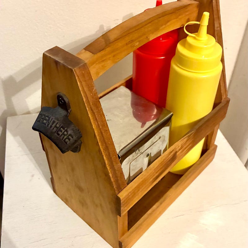 Wood Condiment Caddy - Etsy
