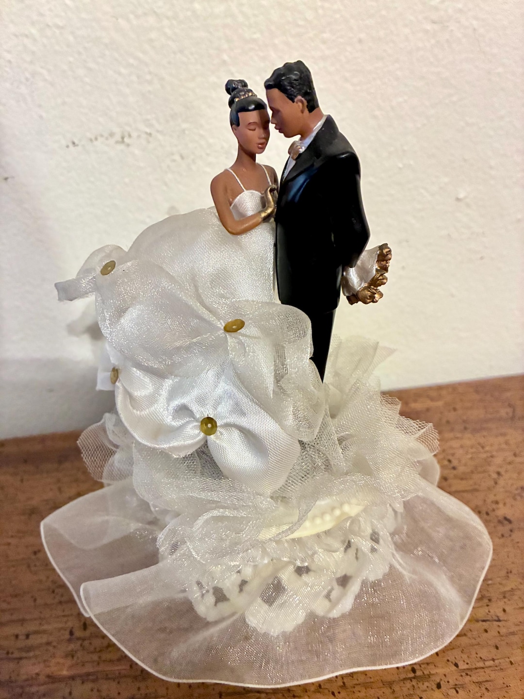 Elegant African-american Wedding Cake Topper – Bride N Groom Figurine ...