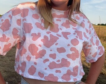 Pink Cow Crop Top - Etsy