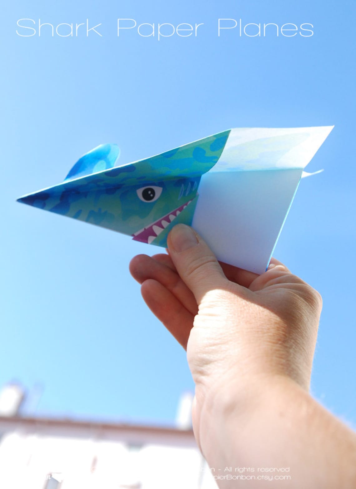 Shark Paper Planes Printable - Etsy
