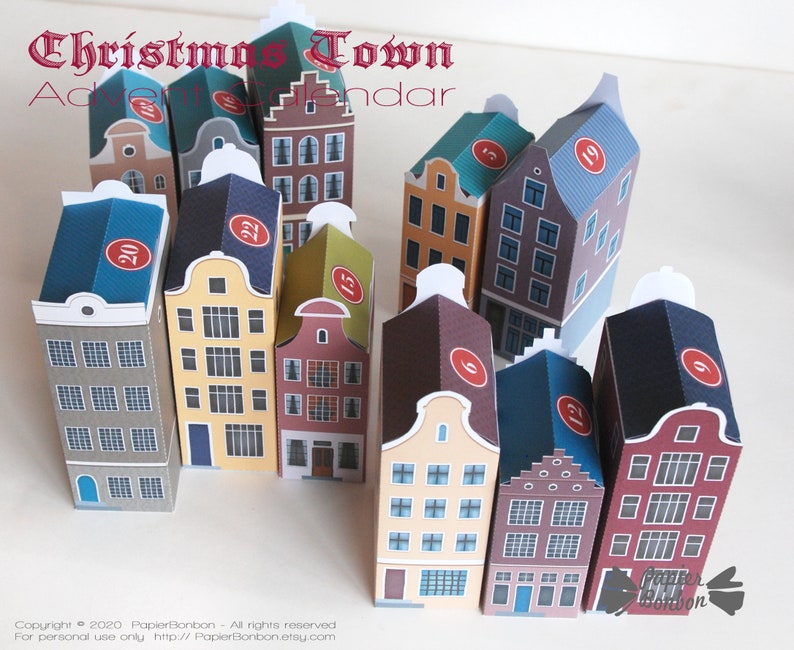 Amsterdam Printable Advent Calendar 24 Advent Box Christmas Countdown ...