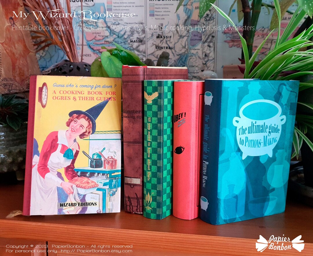 Printable Wizard Book Covers 5 Textbook Cover - Etsy