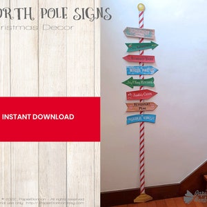 North Pole Signs Printable, PDF FILES, Christmas Decor, DIY - Etsy