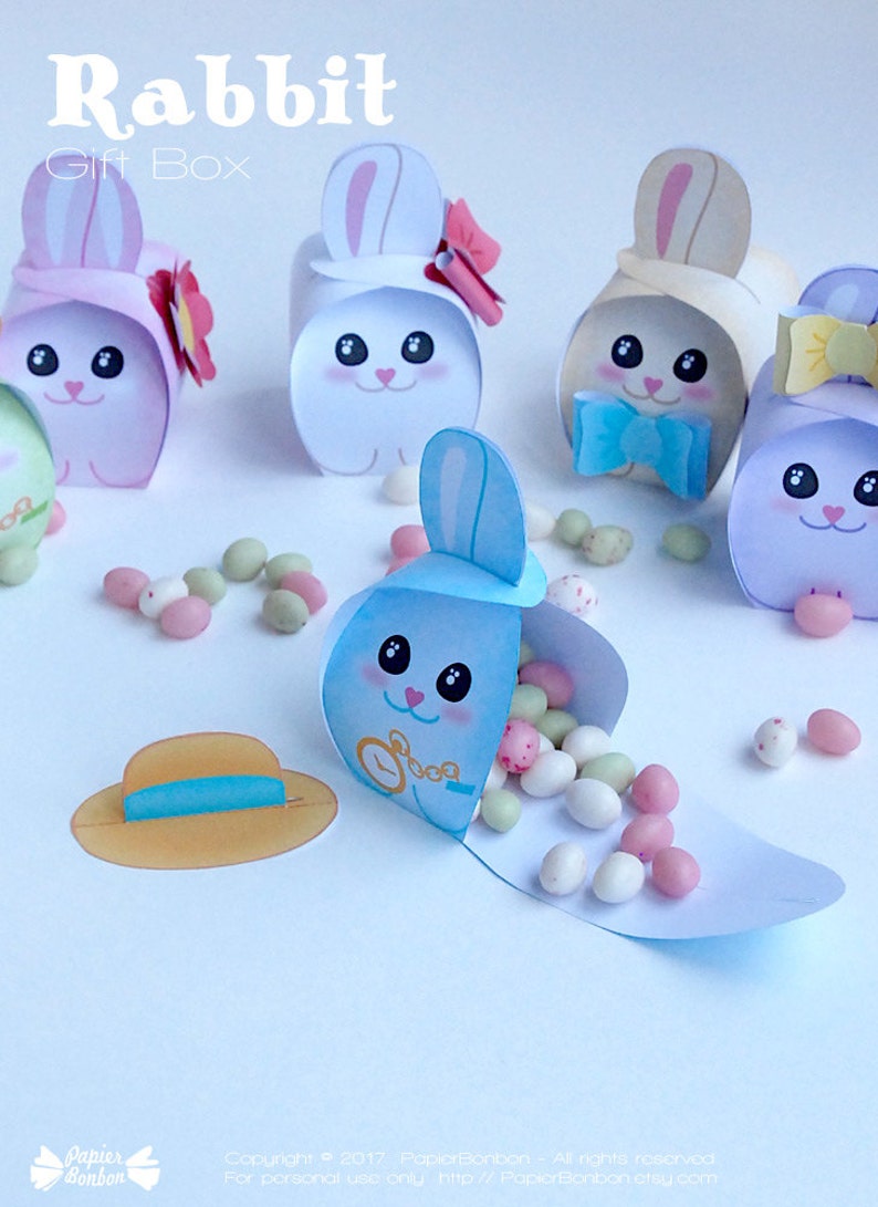 Boîtes cadeau Lapin (Printable) - Boîtes de Pâques, Décoration de ...