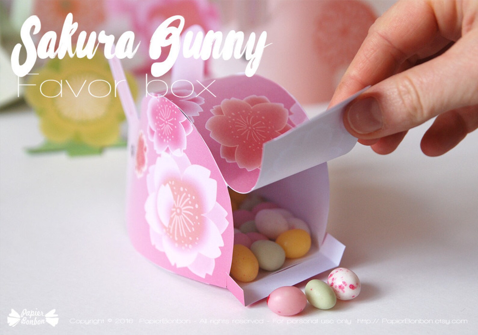 Boîtes cadeau Lapin de Pâques, Printable - 3 adorables lapins Sakura ...