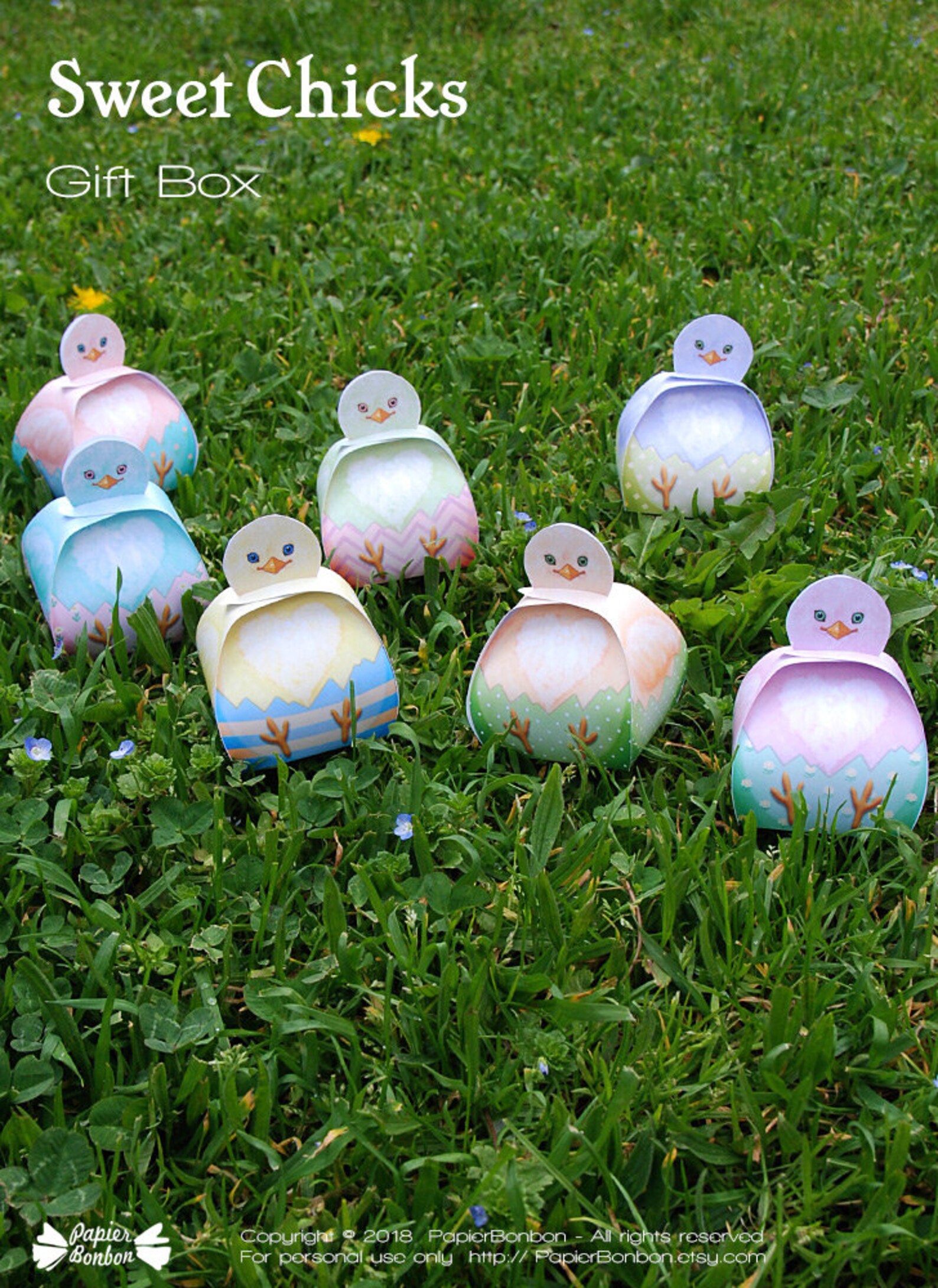 Easter Box Printable 7 Chicks Gift Boxes Easter Decor Cute - Etsy Canada