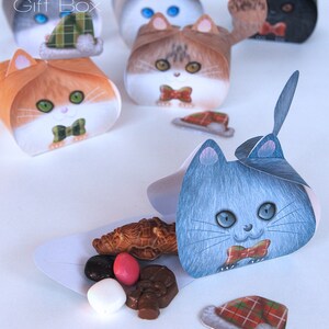 Christmas Cat Gift Box - 6 Favor Box - Etsy
