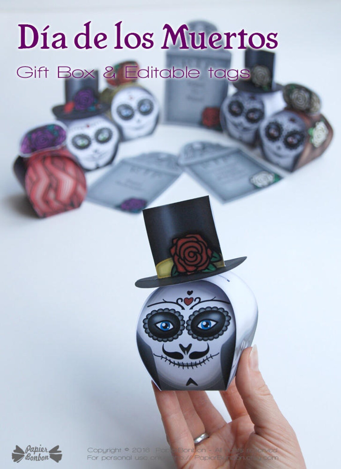 Skull Gift Box – Día De Los Muertos Treat Box for Halloween, Catrina ...