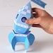 Blue Rocket Gift Box & Tag for Space Party - Etsy