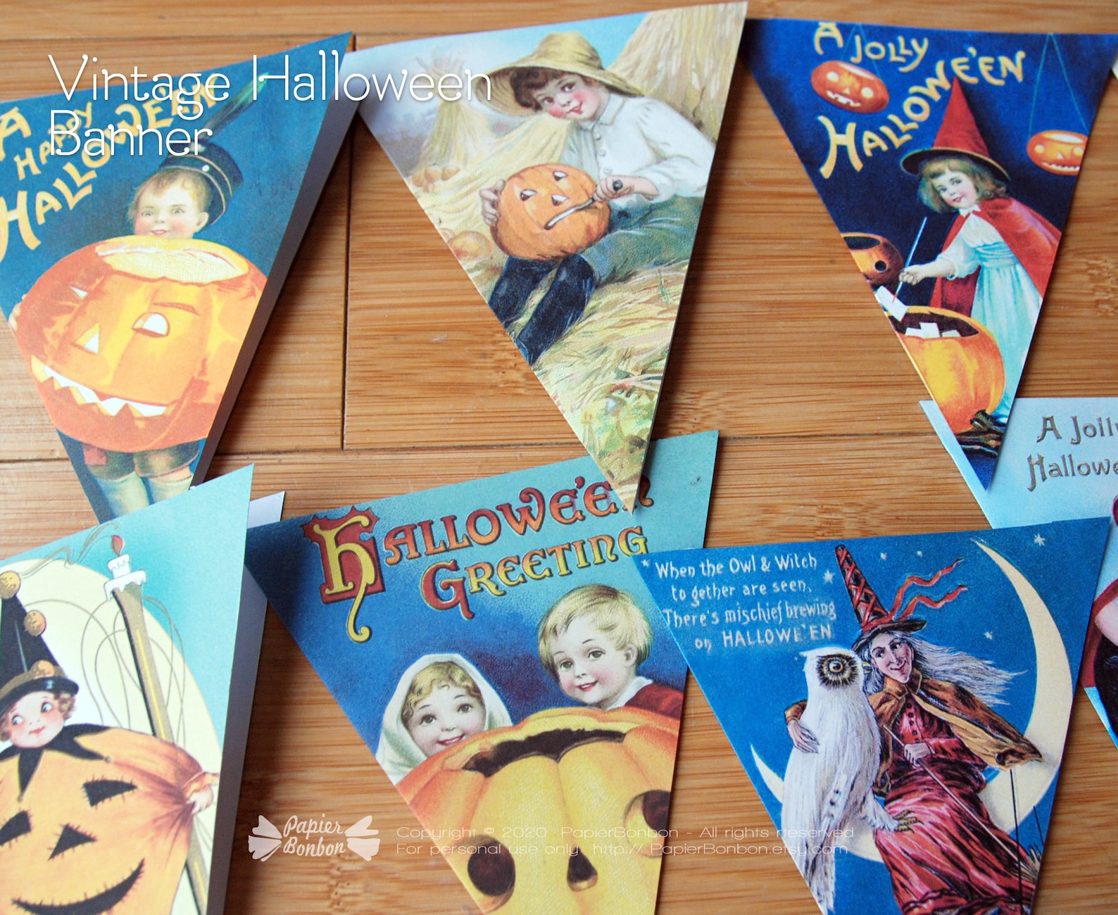 Vintage Halloween Banner Printable Instant Download Vintage | Etsy