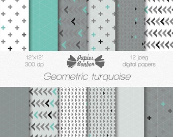 Geometric Modern Digital Scrapbooking Paper Arrows Cross | Etsy