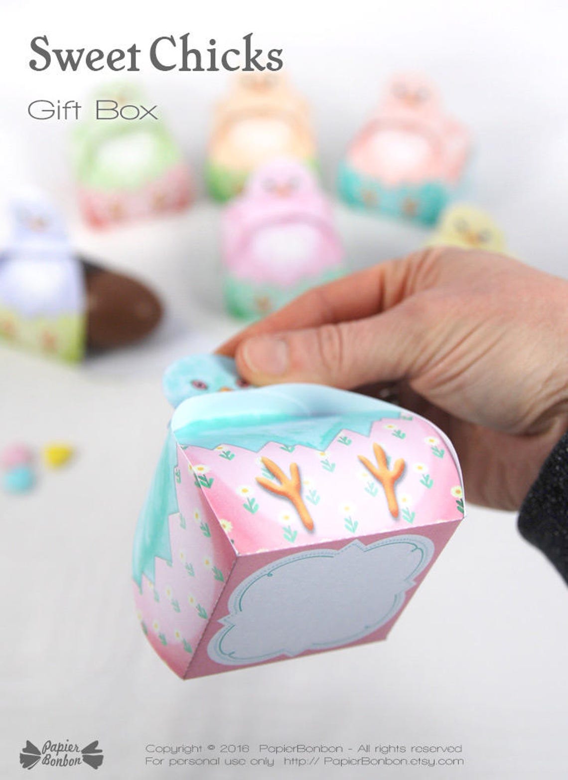 Easter Box Printable 7 Chicks Gift Boxes Easter Decor Cute - Etsy Canada