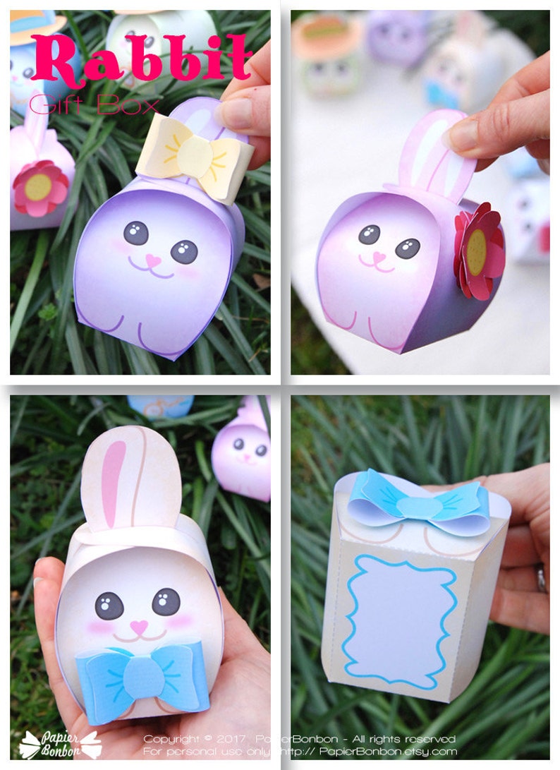 Boîtes cadeau Lapin (Printable) - Boîtes de Pâques, Décoration de ...