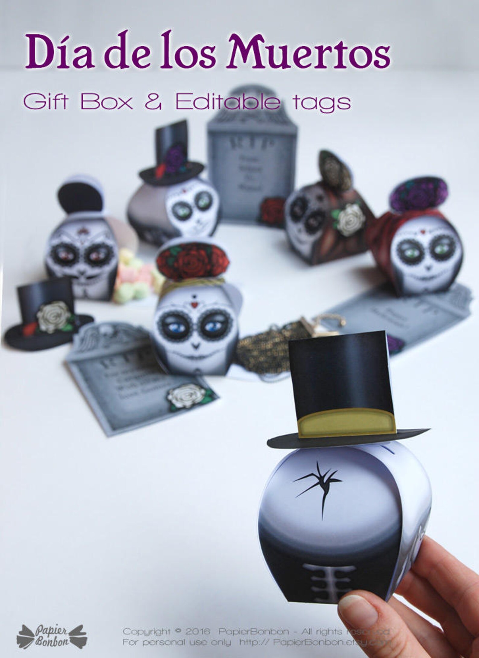 Skull Gift Box – Día De Los Muertos Treat Box for Halloween, Catrina ...