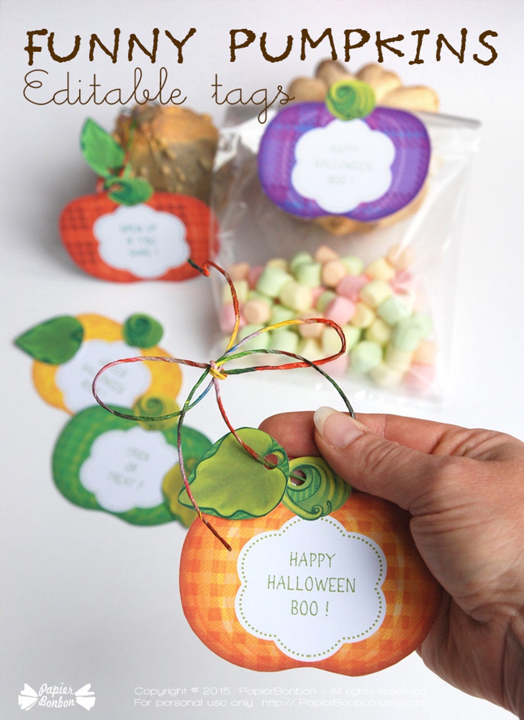 Pumpkin Tags printable 5 Editable Pumpkin Tags for a Fall Party DIY ...
