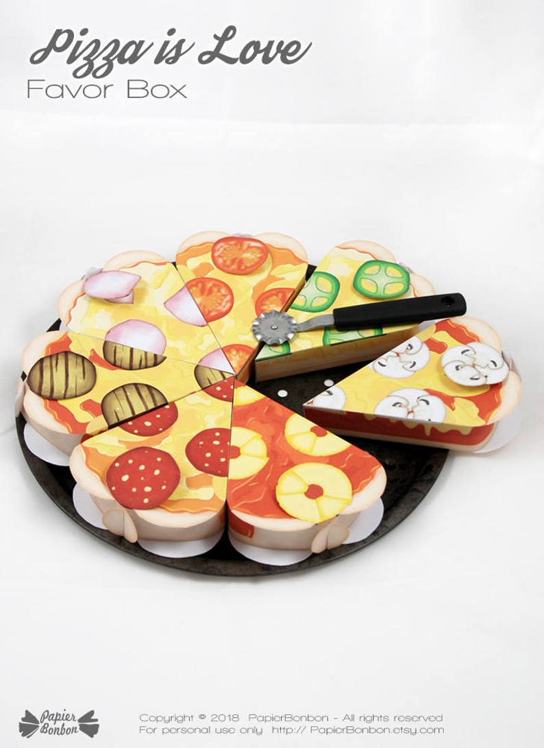 Pizza Party Gift Box 7 Pizza Box for a Kids Valentine or BFF - Etsy