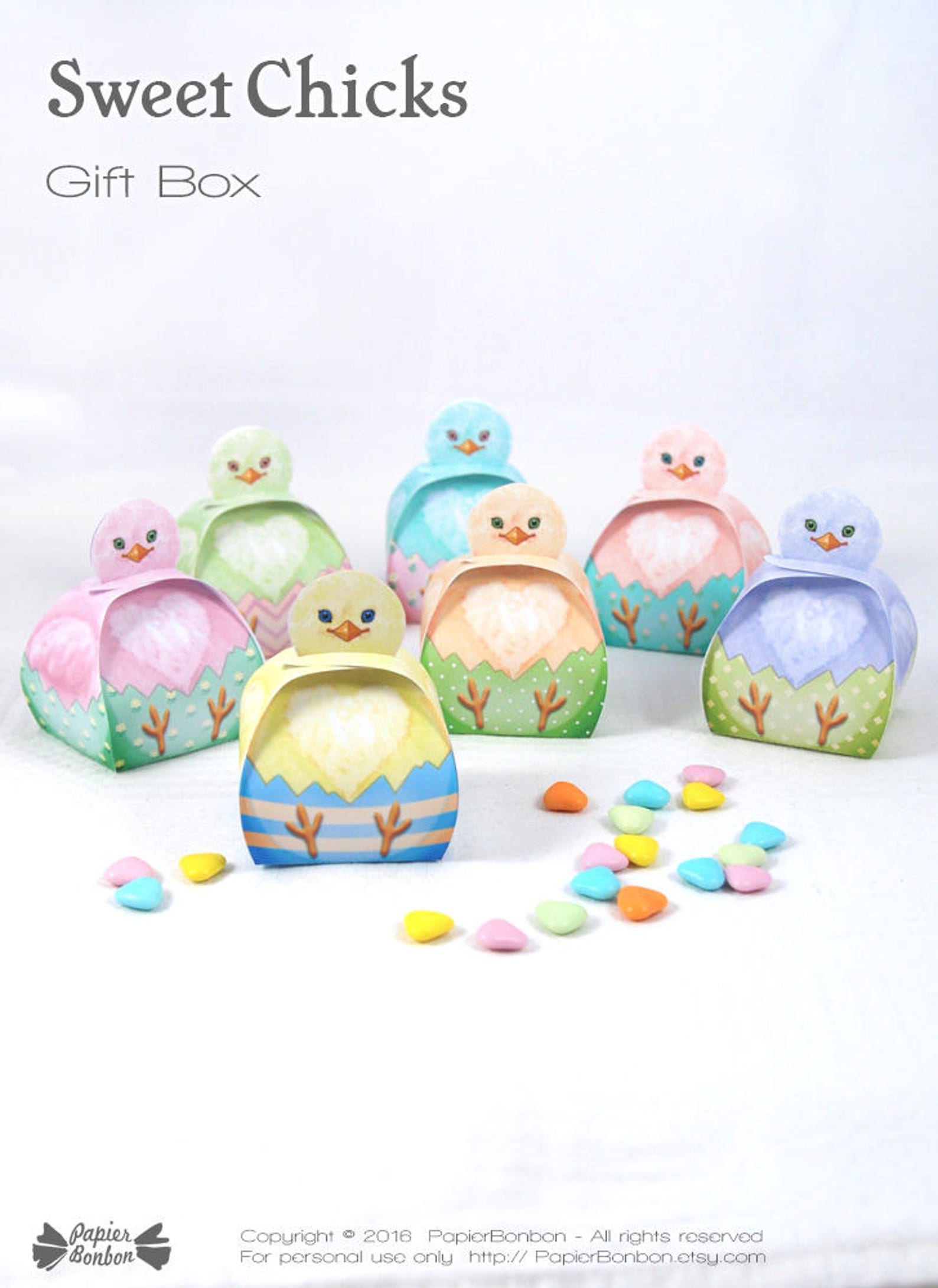 Easter Box Printable 7 Chicks Gift Boxes Easter Decor Cute - Etsy Canada