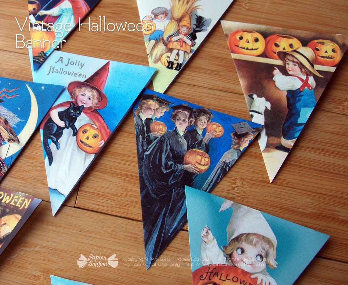 Vintage Halloween Banner Printable Instant Download Vintage | Etsy