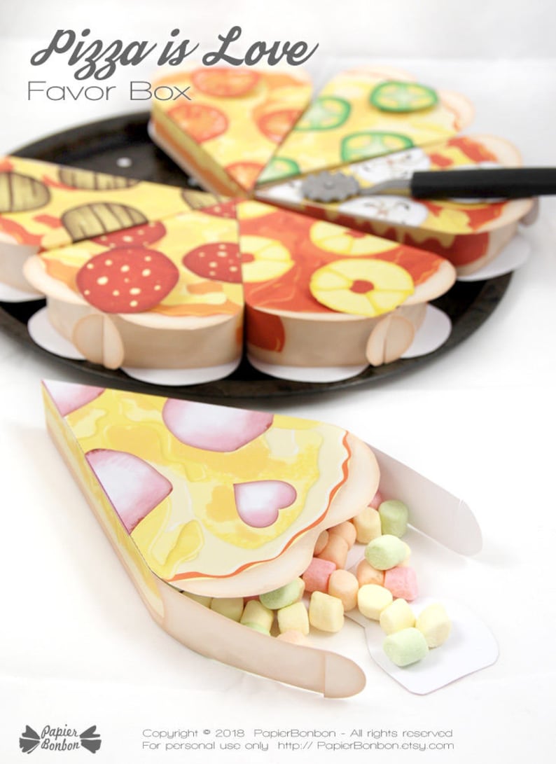 Pizza Party Gift Box 7 Pizza Box for a Kids Valentine or BFF - Etsy