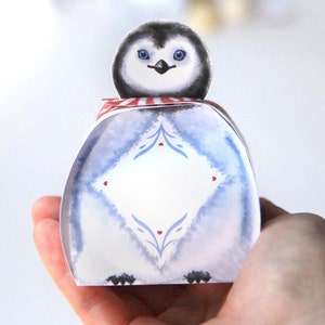 Penguins Favor Box, Christmas Treat Box 4 Gift Box Printable DIY - Etsy
