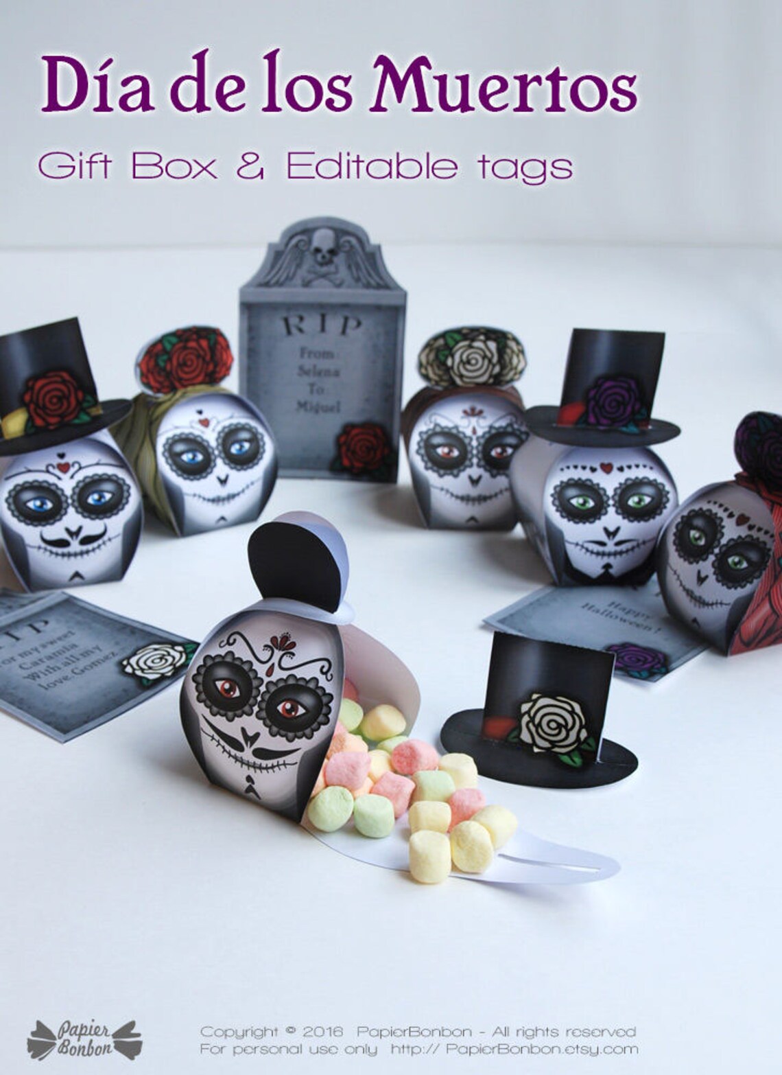 Skull Gift Box – Día De Los Muertos Treat Box for Halloween, Catrina ...