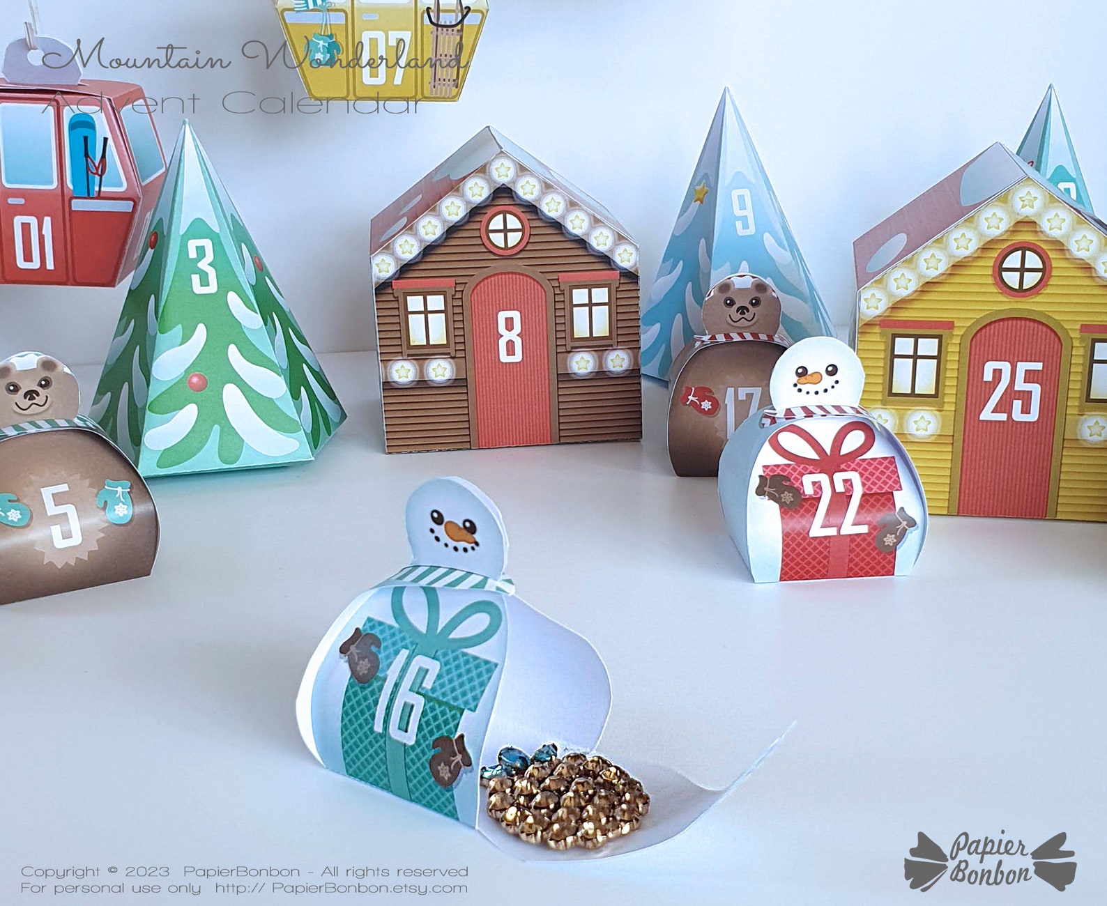 Mountain Wonderland Gift Boxes, 31 Skiing Advent Box: Gondola Lift ...