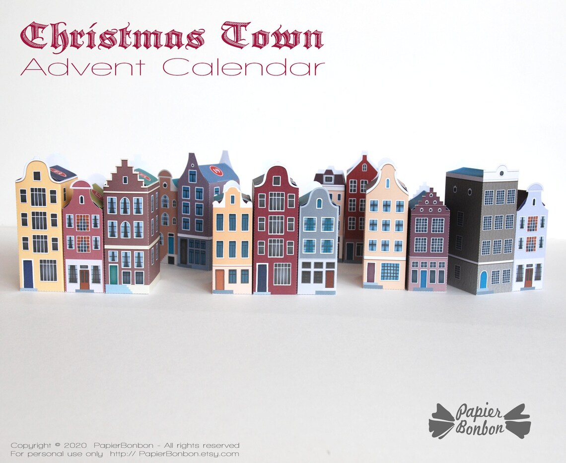 Amsterdam Printable Advent Calendar 24 Advent Box Christmas Countdown ...