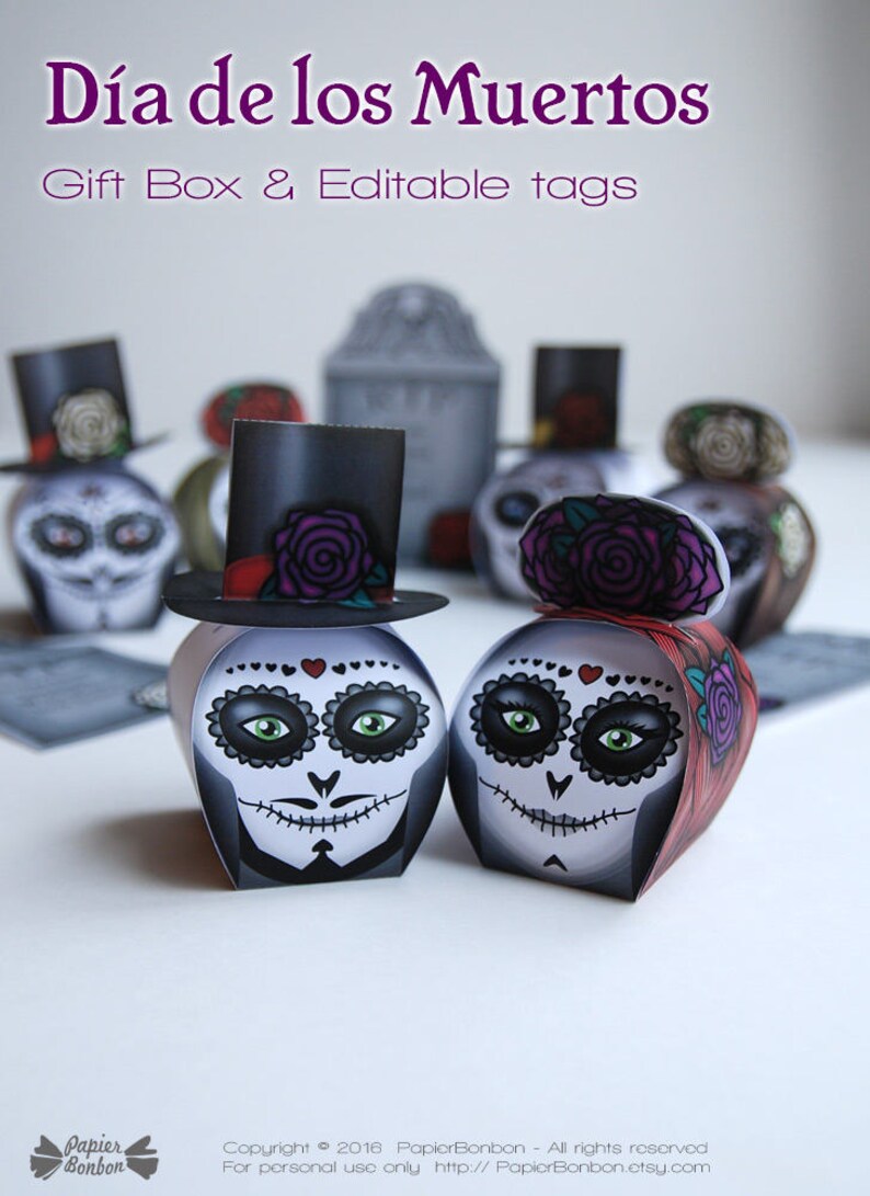 Skull Gift Box – Día De Los Muertos Treat Box for Halloween, Catrina ...