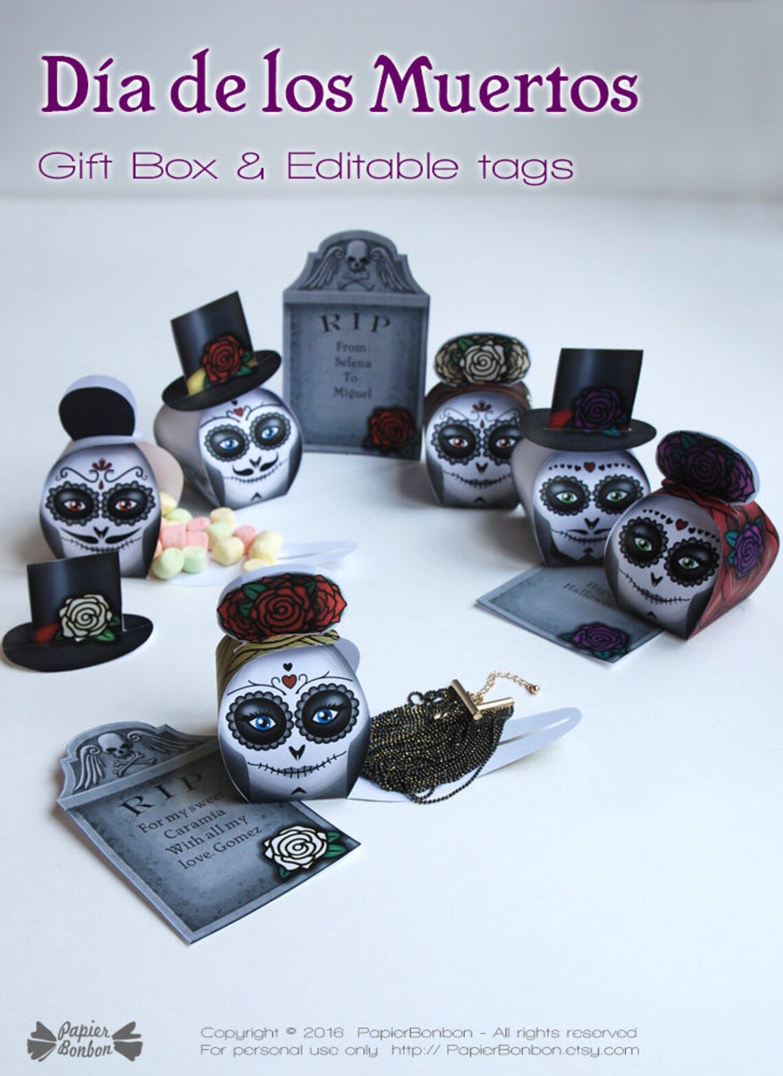 Skull Gift Box – Día De Los Muertos Treat Box for Halloween, Catrina ...