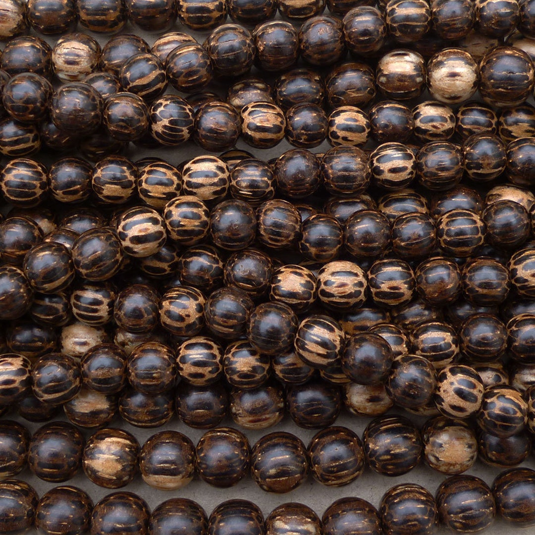 Natural Polished Patikan Old Palm Wood Round Beads Various Sizes - Etsy