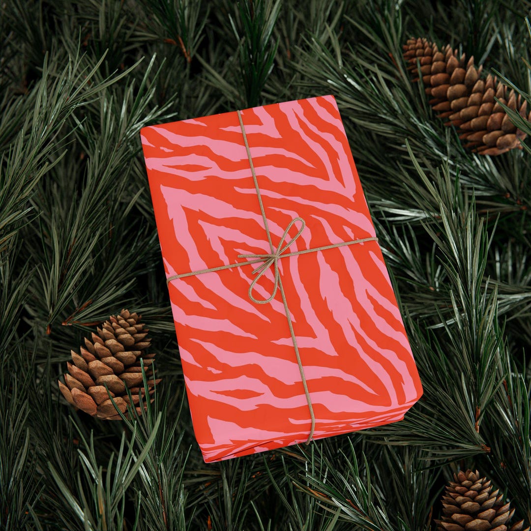 Vibrant Zebra Print Wrapping Paper: Glossy Gift Wrap, Party Decorations ...