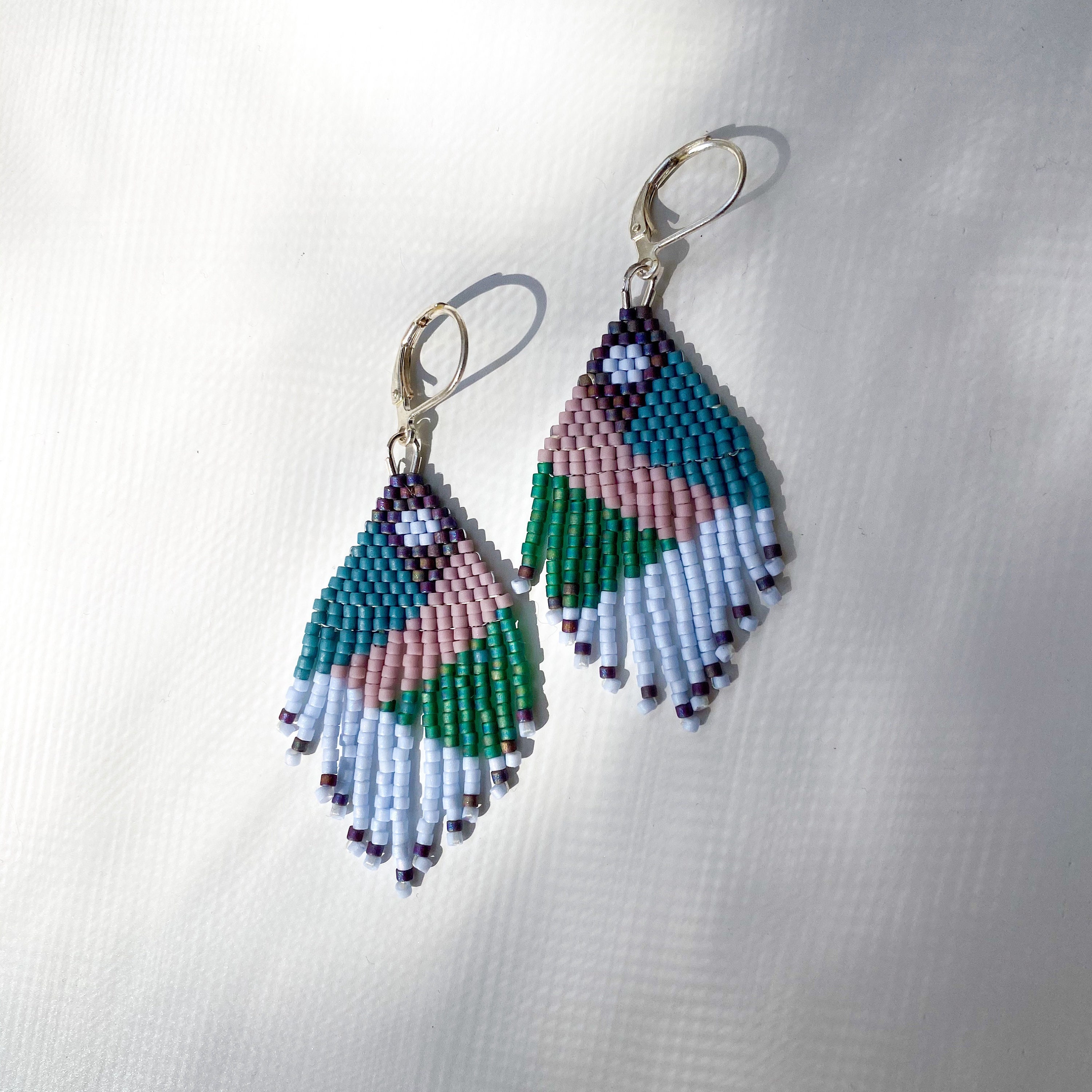 Handwoven Seed Bead Landscape Earrings Woven Seed Bead | Etsy