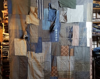 Japanese Vintage Boro Indigo Patchwork Sashiko Fabric for | Etsy