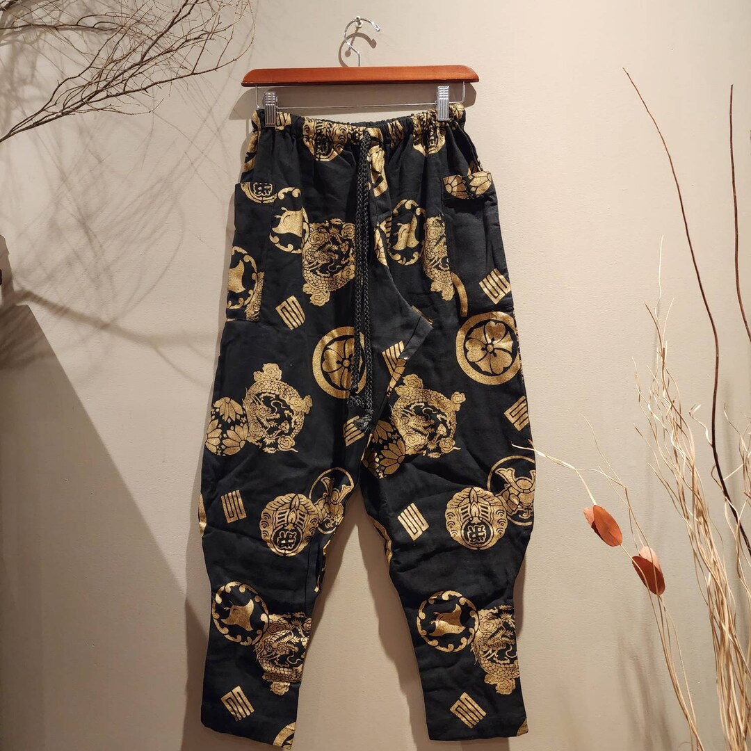 Golden Samurai Kamon Tapered Ninja Pants - Etsy