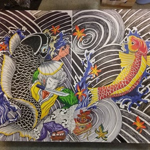 Oniwakamaru No Koitaiji Noragi Kimono "custom Art" Japanese Fireman ...