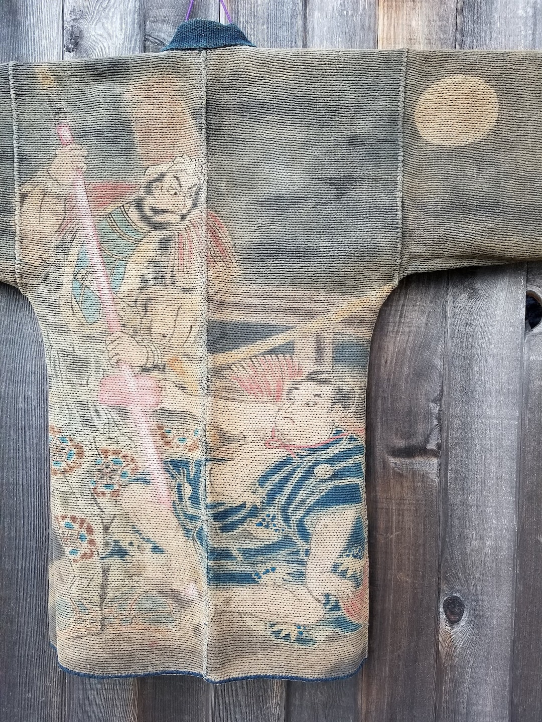 1900s Japanese Fireman Jacket Kimono Edo-meiji Period Benkei Ushiwamaru ...