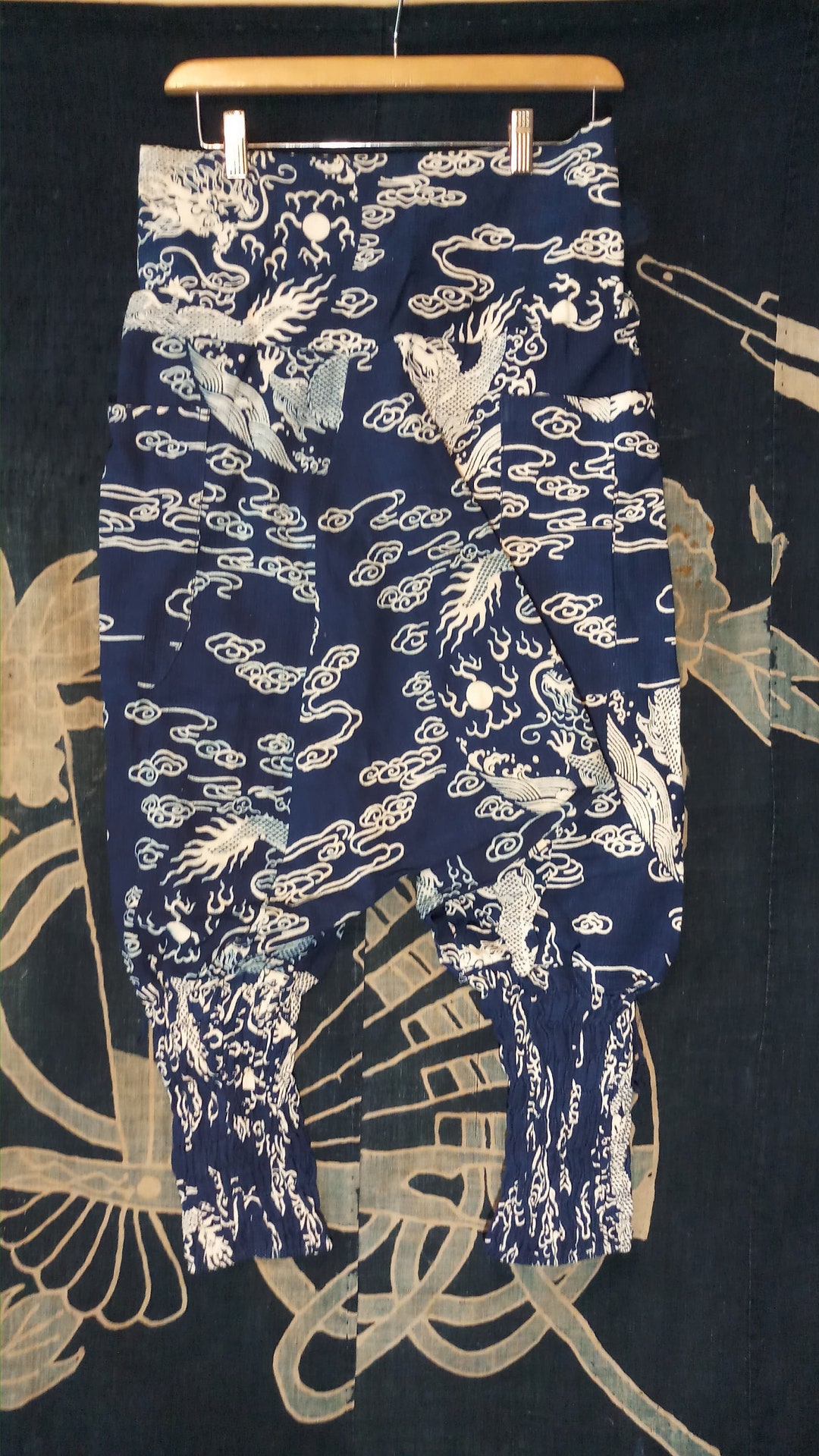 Indigo Blue Dragon Ninja Pants-new Design - Etsy