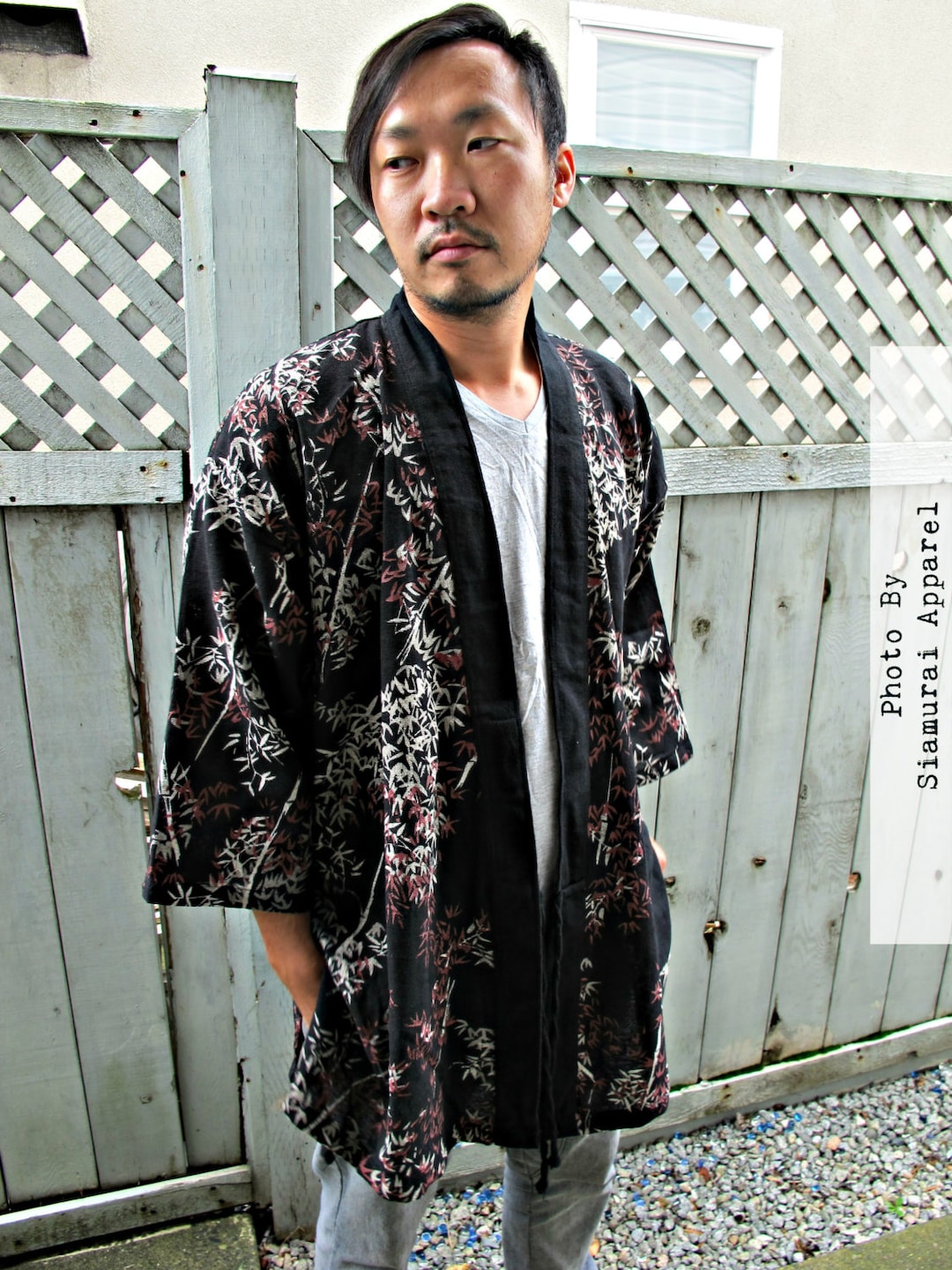 Bamboo Leaves Japanese Samurai Noragi Jacket Coat for Ladies & Men ...