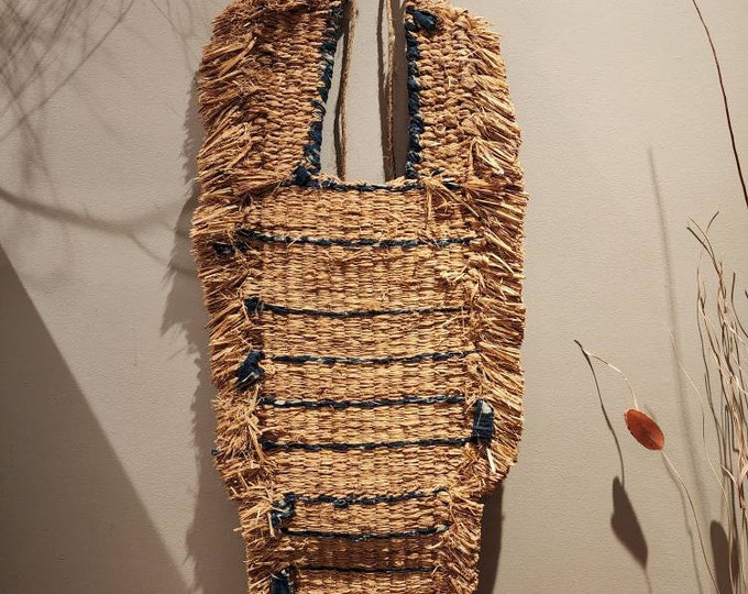 Vintage Mino Straw Cape, Japanese Farmer Raincoat, Northern Aizu Indigo ...