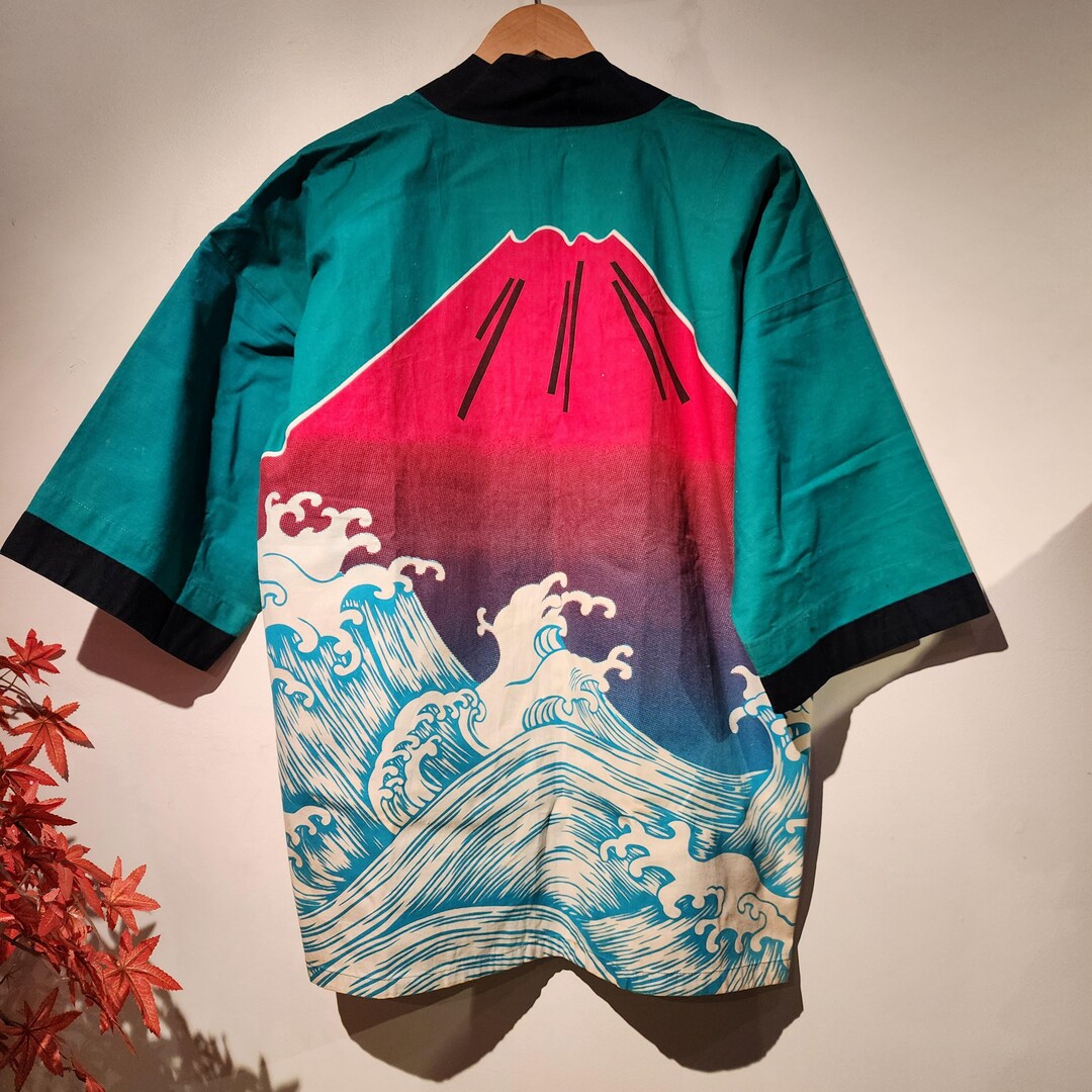 Vintage Hanten With Red Fuji Mountain Big Waves Design - Etsy