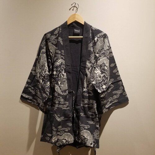 Men's Long Black Kimono Cardigan Japan Oversized Noragi - Etsy