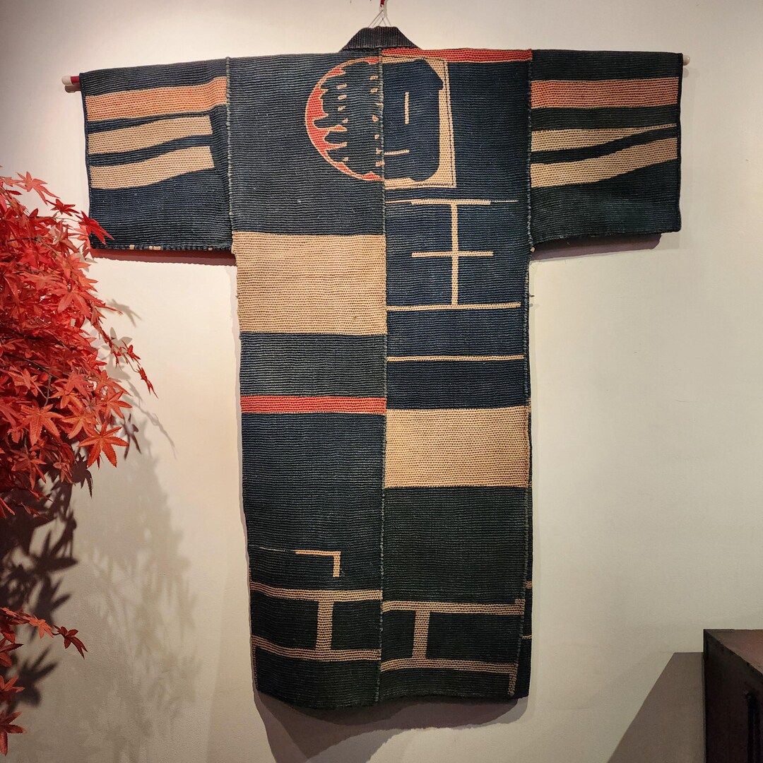 1900s Antique Sashiko Indigo Fireman's Long Hanten From Meiji Era - Etsy