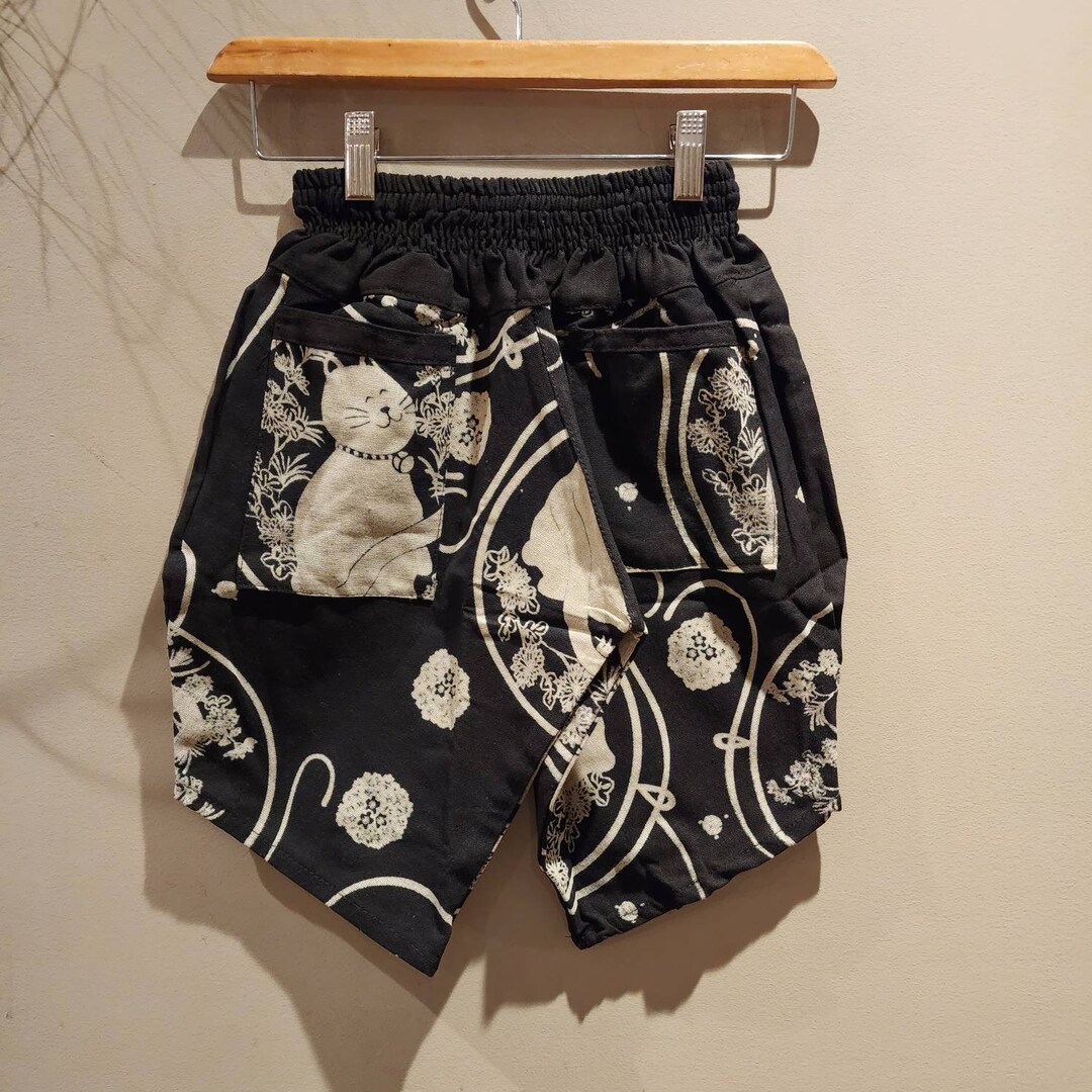 Kids Samurai Pants, Kawaii Neko Cat - Inseam 9.5 Inches S Size - Etsy